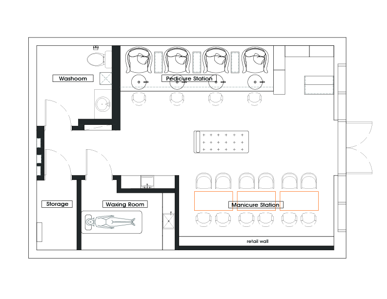 Dry Bar Salon Layout Plan